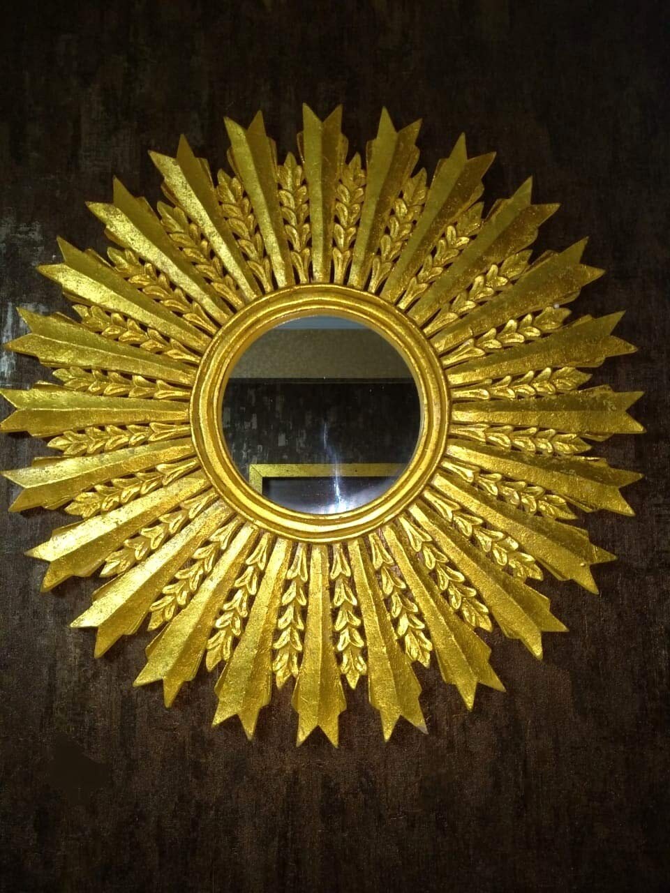 Monica Decorative Hand Carved Mirror Frame With Golden Foil Finish - Etsy