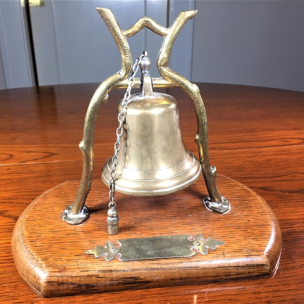Antique Brass Dinner Bell - Etsy