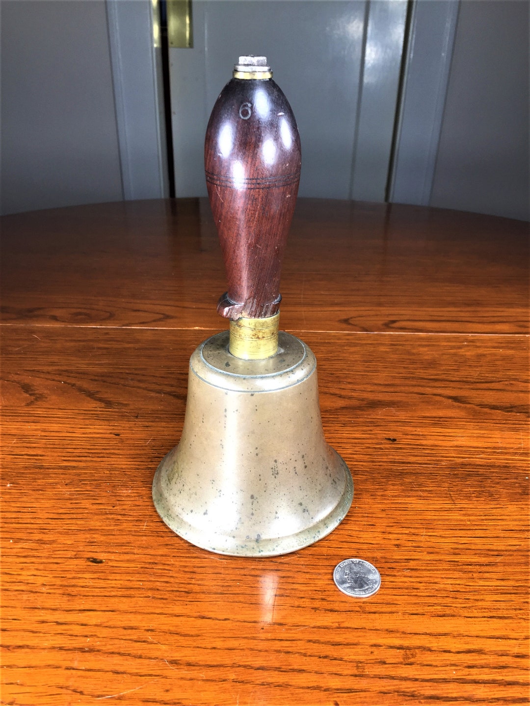 English Handbell Antique School Bell Bronze With Rosewood Handle - Etsy