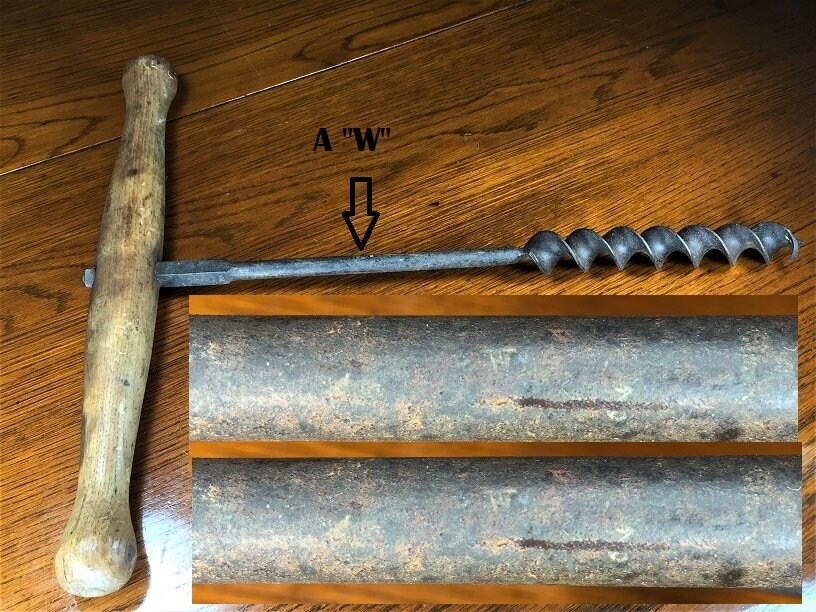 Antique W Marked No 5 Bit Spiral T Auger Hand Drill Barn Beam Bit Tool ...