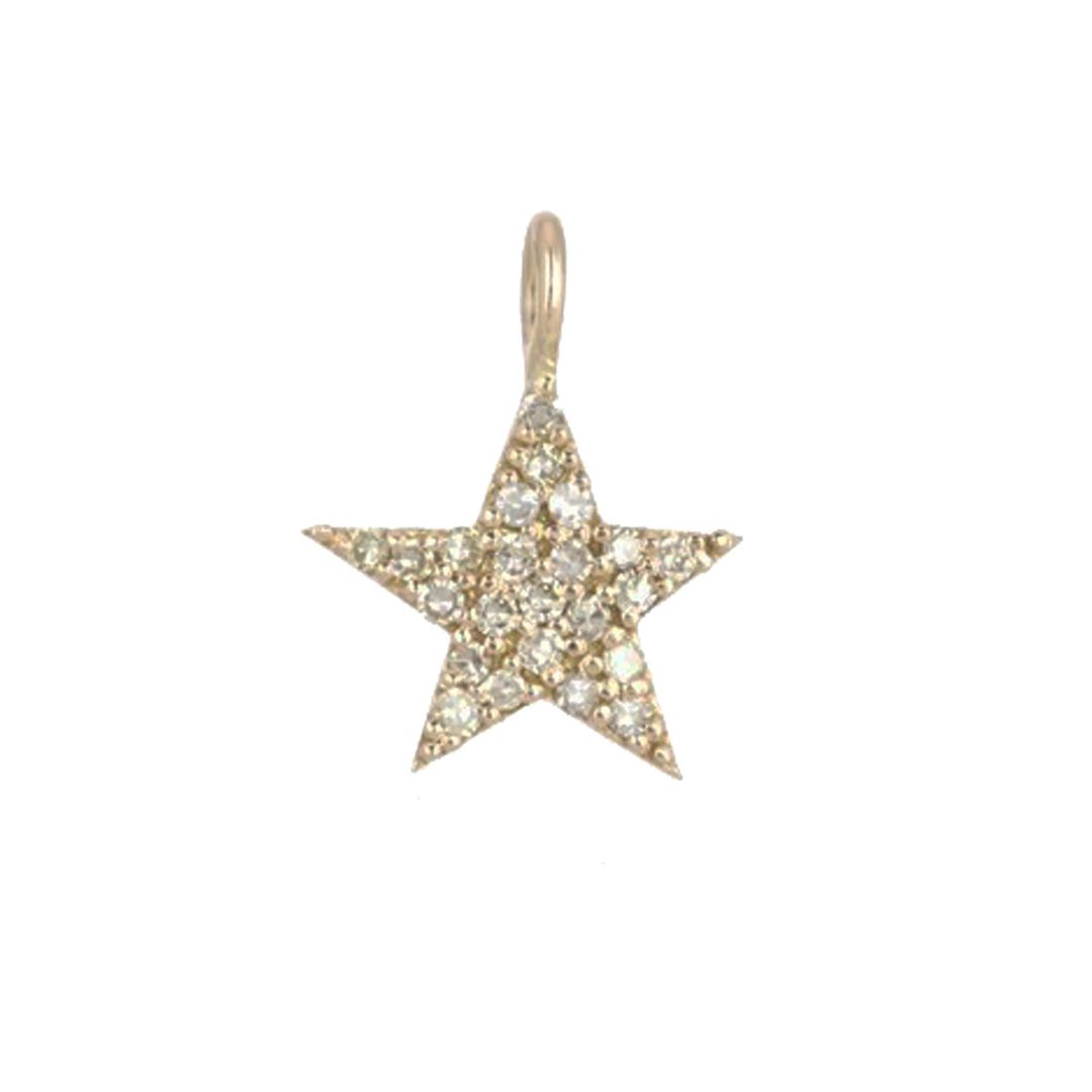 Pave Diamond Star Charm, Diamond Star Pendant, Diamond Star Mini Charm ...