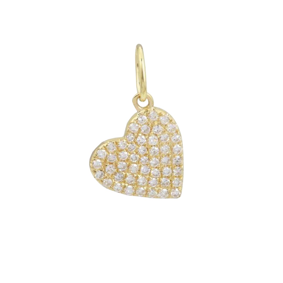 Pave Diamond Pendant, Diamond Heart Charm Pendant, Real Diamond Pave ...