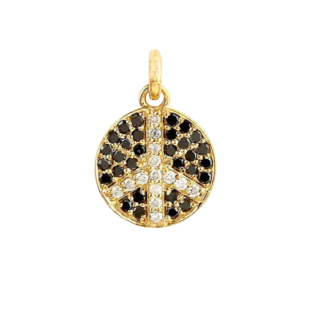 Pave Diamond Yin Yang Charm, Black and White Diamond Yin Yang Pendant ...