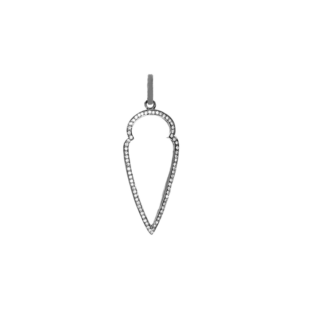 Natural Diamond Pendant, Pave Diamond Arrowhead Pendant, 925 Sterling ...