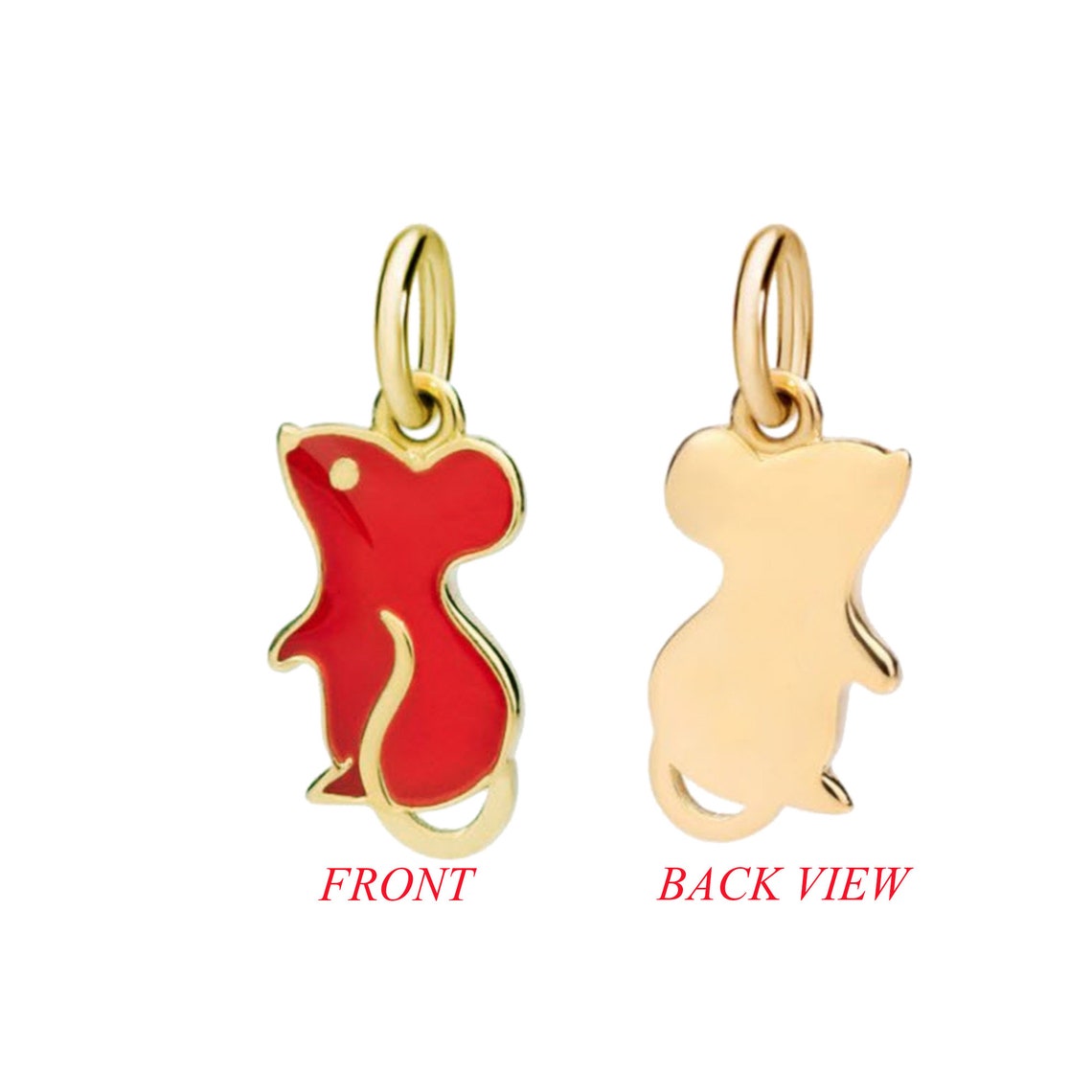 Solid Yellow Gold Rat Charm 14k Solid Yellow Gold Charm - Etsy