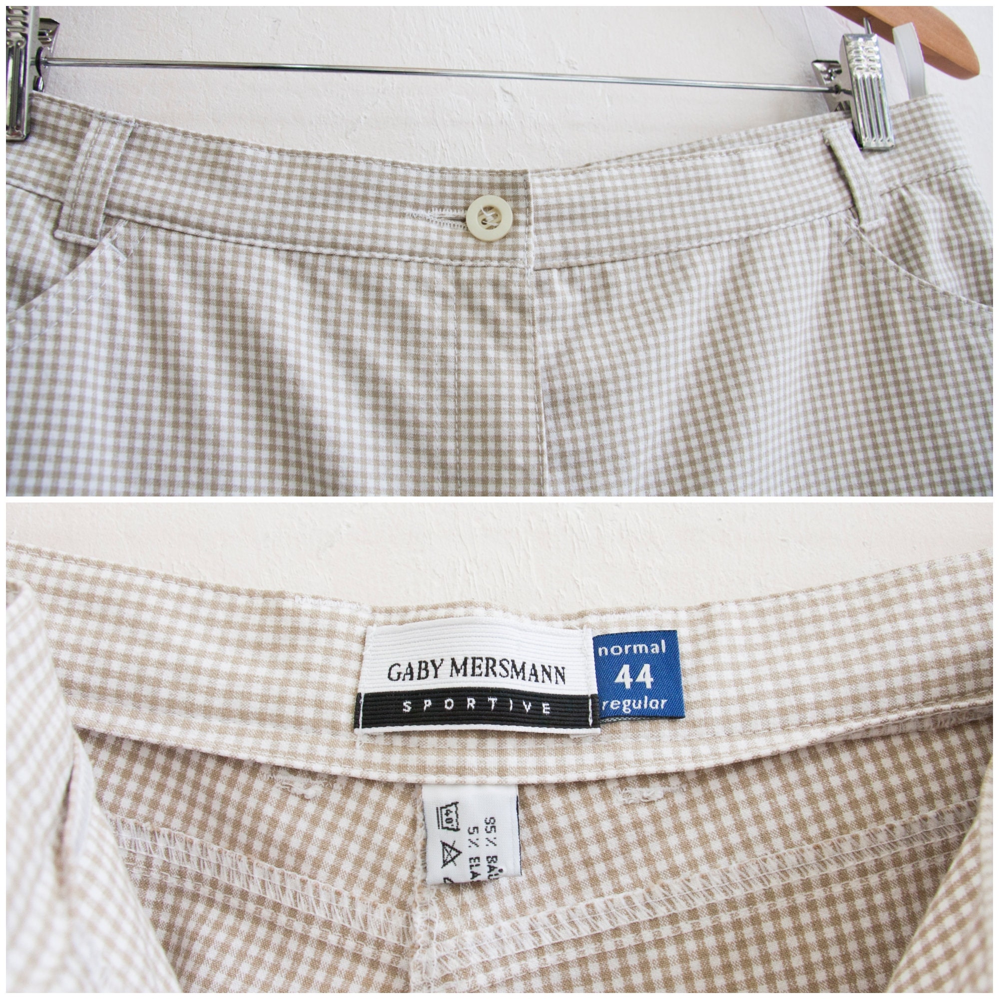 Checked Mom Pants 33 Gingham Mom Pants 80s White Mom Pants | Etsy