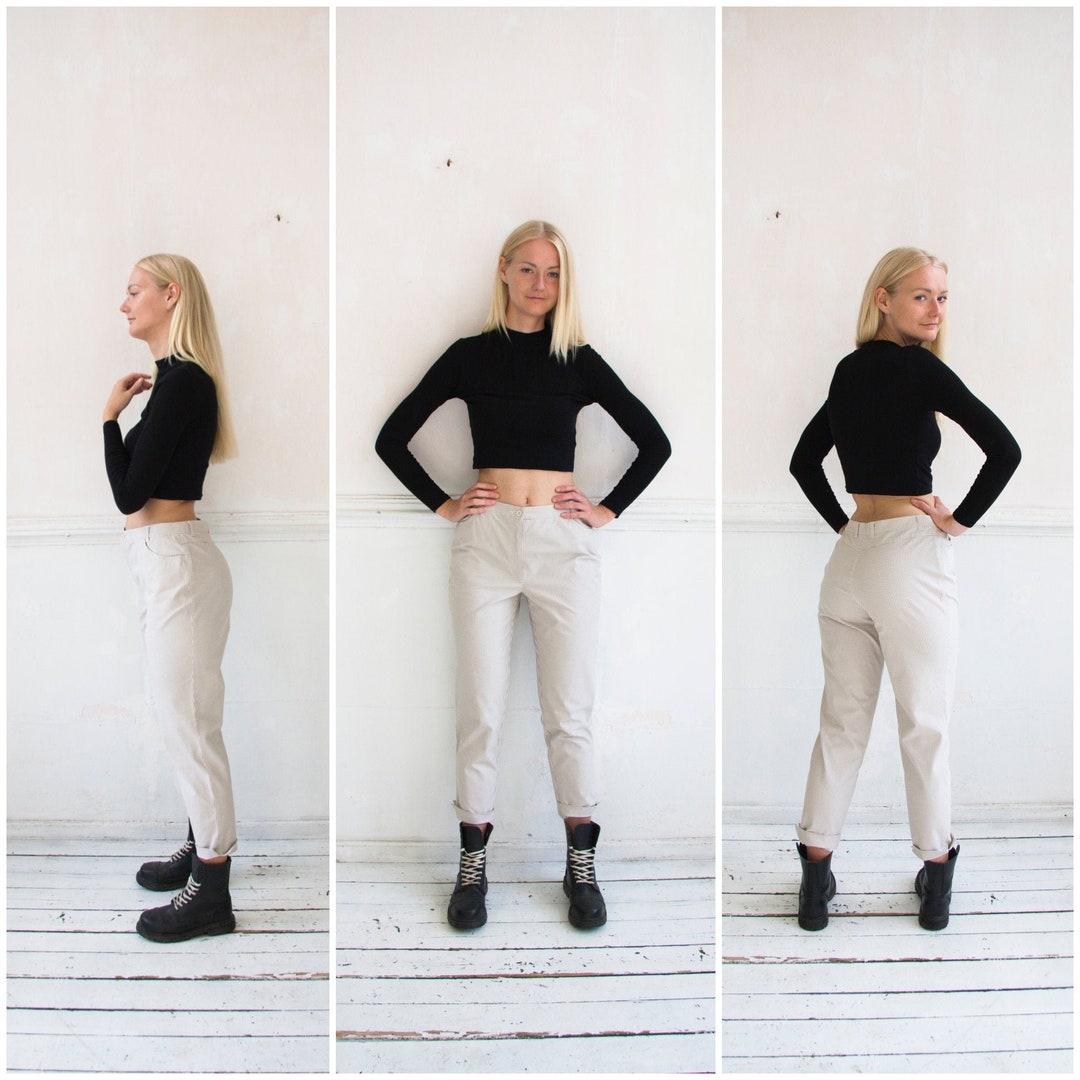 Checked Mom Pants 33 Gingham Mom Pants 80s White Mom Pants - Etsy