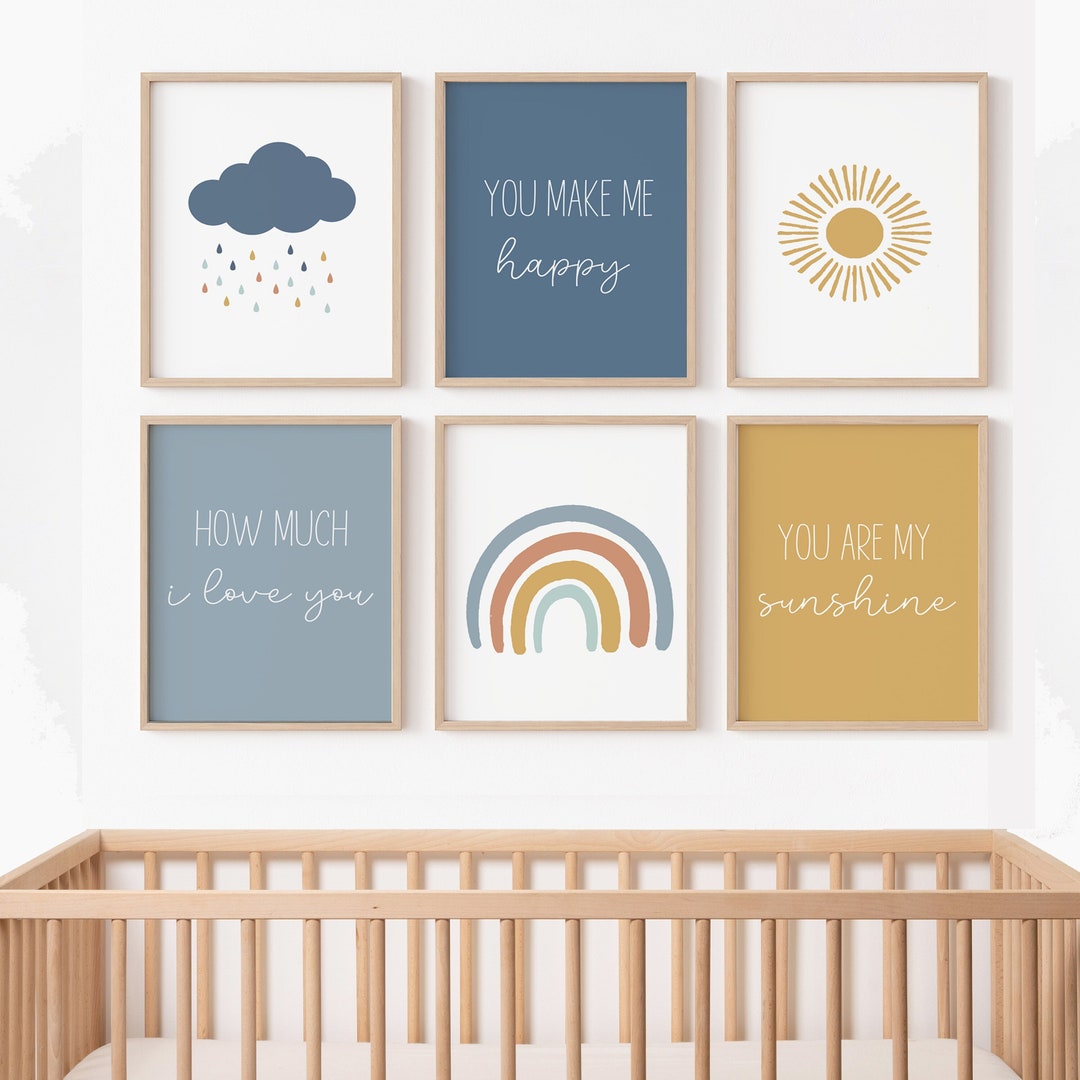YOU ARE My SUNSHINE Nursery Prints. Baby Boy. Nursery Wall Art. Print ...