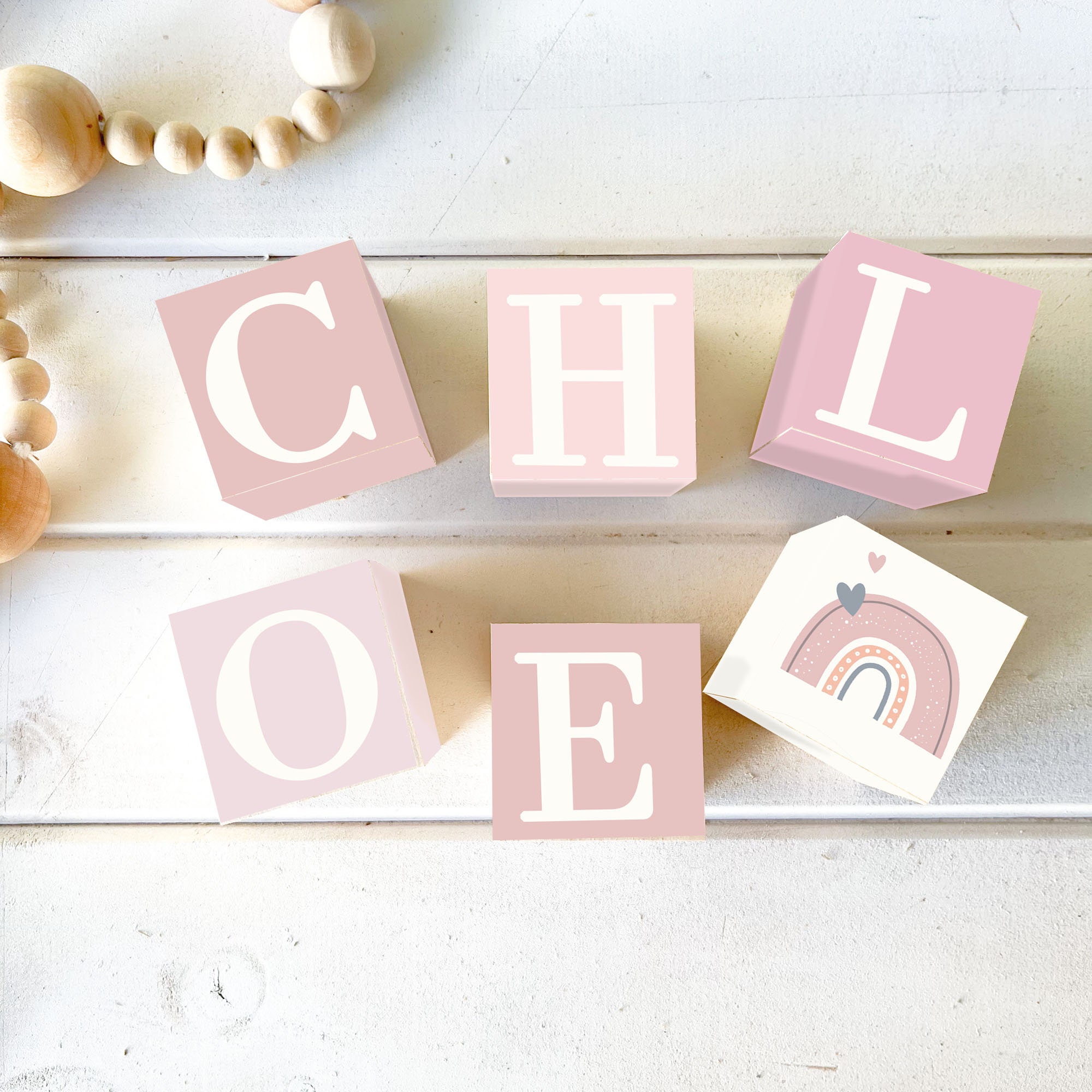 Wooden Alphabet Blocks Pastel
