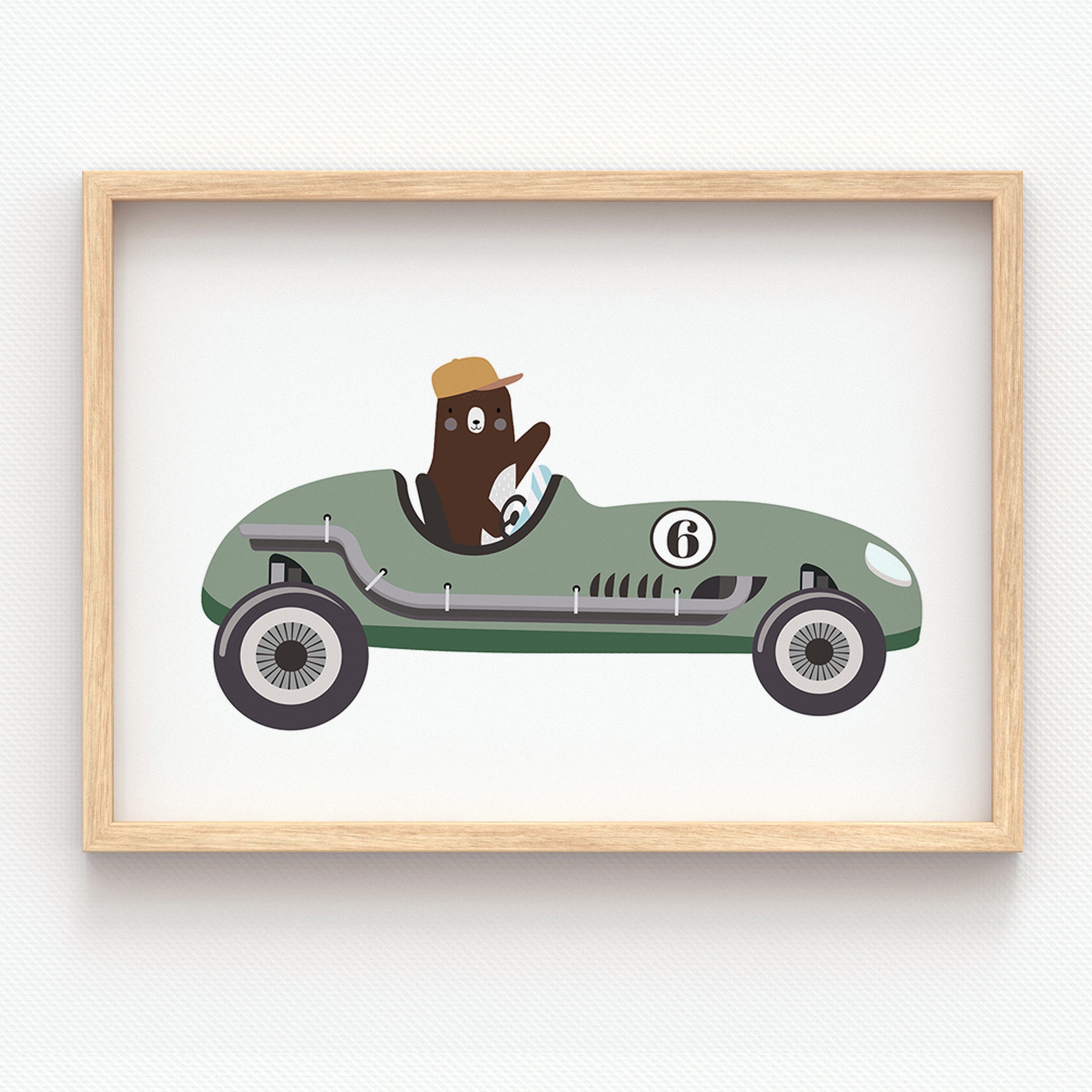 Vintage Race Car Nursery Prints. Baby Boy, Racing Car Wall Art, Print ...