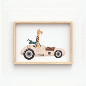 Vroom Vroom! Boys Animal Race Car Nursery Prints, Racing Wall Art ...