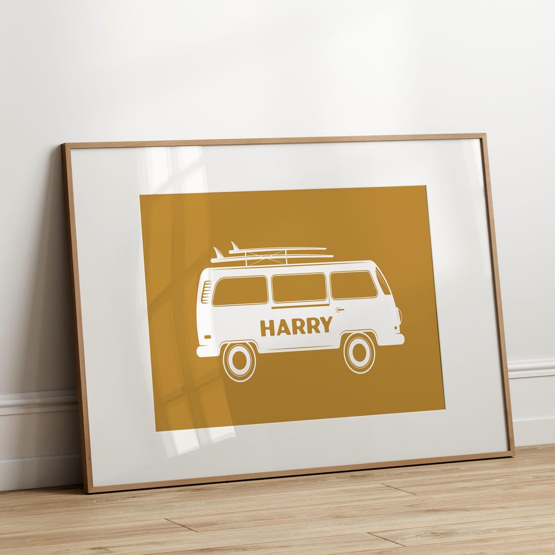 Personalized Surf Kombi Van Print: Boho Nursery Decor (digital Download ...