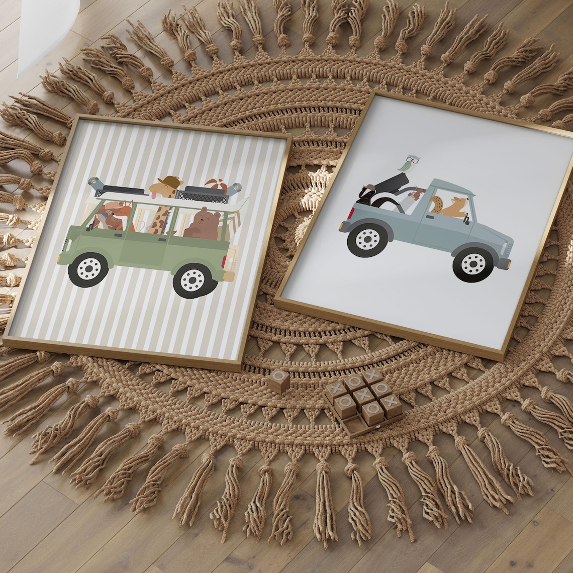 Vehicle Nursery Prints: Animals Driving Car & Plane Art (digital ...