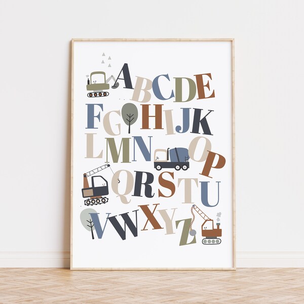 Truck Alphabet Poster - Etsy