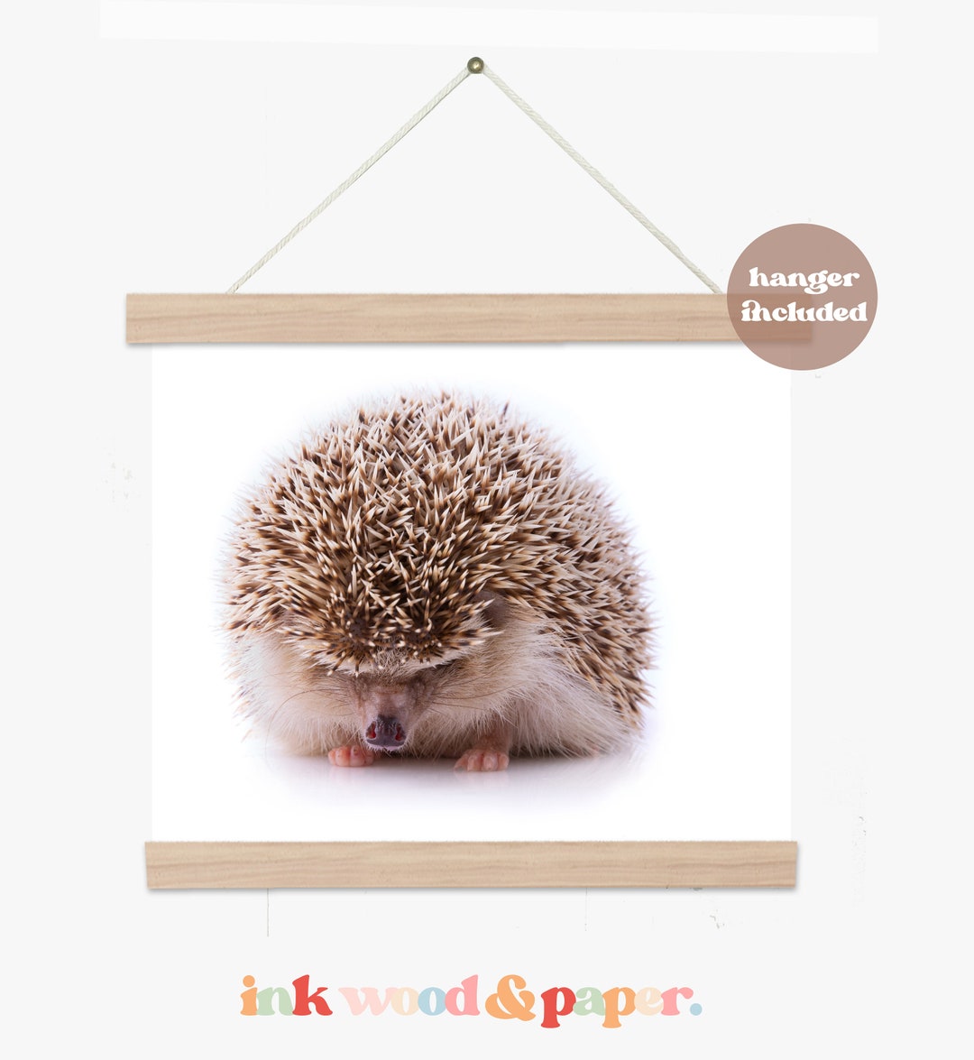 HEDGEHOG ANIMAL NURSERY Wall Art Large Wooden Poster Hanger - Etsy