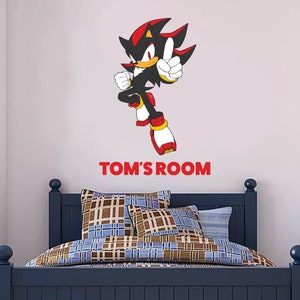 Sonic the Hedgehog Wall Sticker - Shadow Personalised Name - Etsy UK