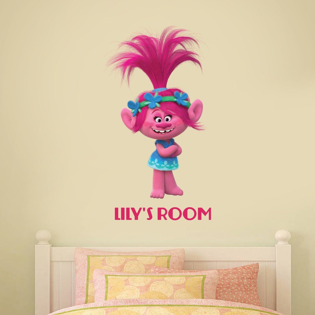 Trolls - Poppy Personalised Wall Sticker - Etsy