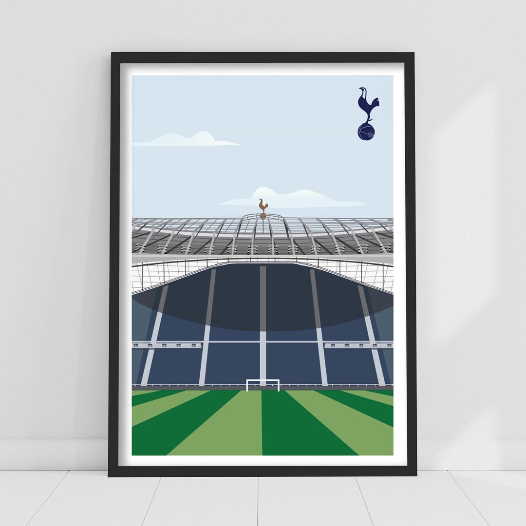 Tottenham Hotspur Print Stand Behind Goal Stadium Illustration Poster ...