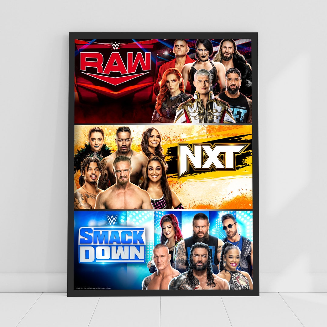 WWE Print - Group Weekly Programming Poster Wrestling Wall Art - Etsy