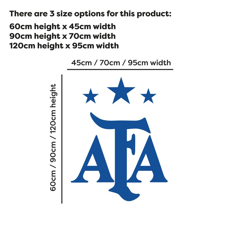 Argentina Football Club - AFA Logo in Dark Blue Wall Sticker - Etsy