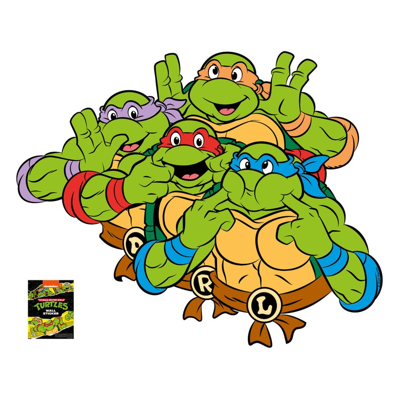Teenage Mutant Ninja Turtles Wall Sticker - Group Pulling Funny Faces ...