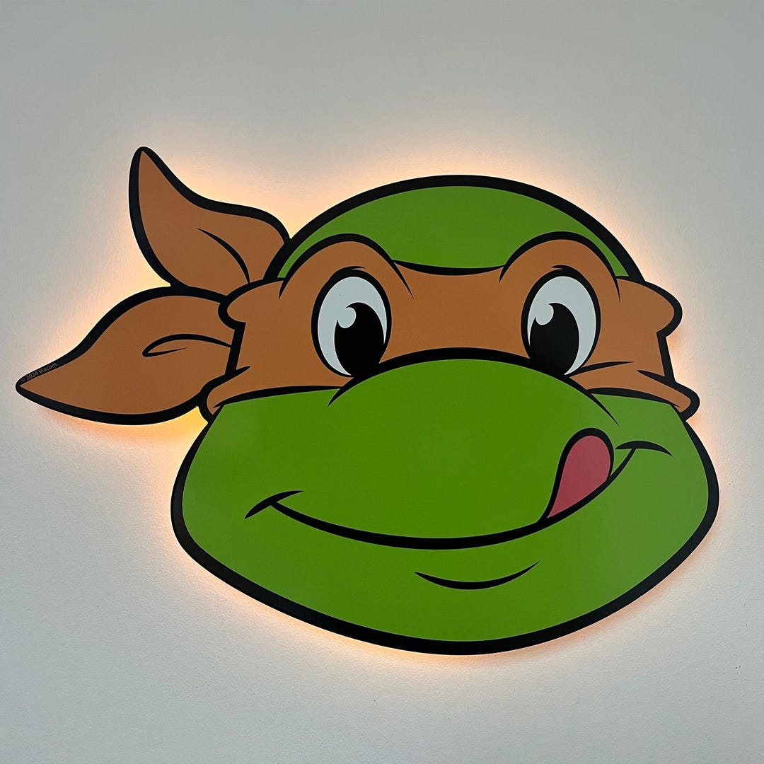 Teenage Mutant Ninja Turtles Mikey LED Backlit Wallpop TMNT - Etsy