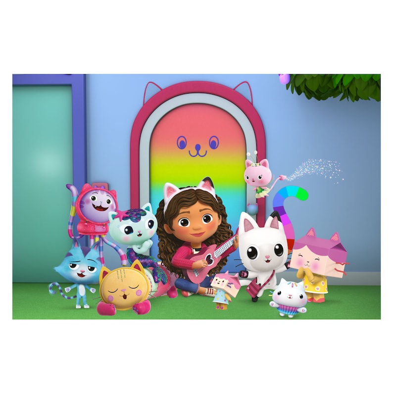 Gabby's Dollhouse Mural Gabby and Friends Playing Guitar - Etsy