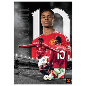 Manchester United FC Print - Rashford 24/25 Player Core Poster - Etsy