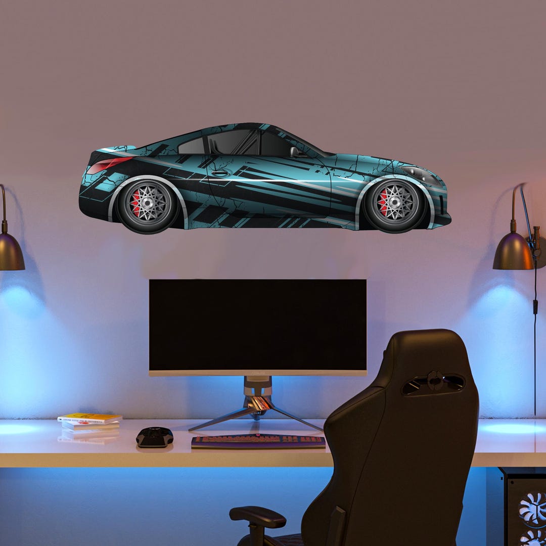 Car Wall Sticker - Blue Sports Car Decal Wall Art - Etsy