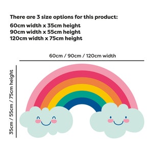 Rainbow Wall Sticker - Rainbow Smiley Face Clouds Wall Decal Kids Art ...