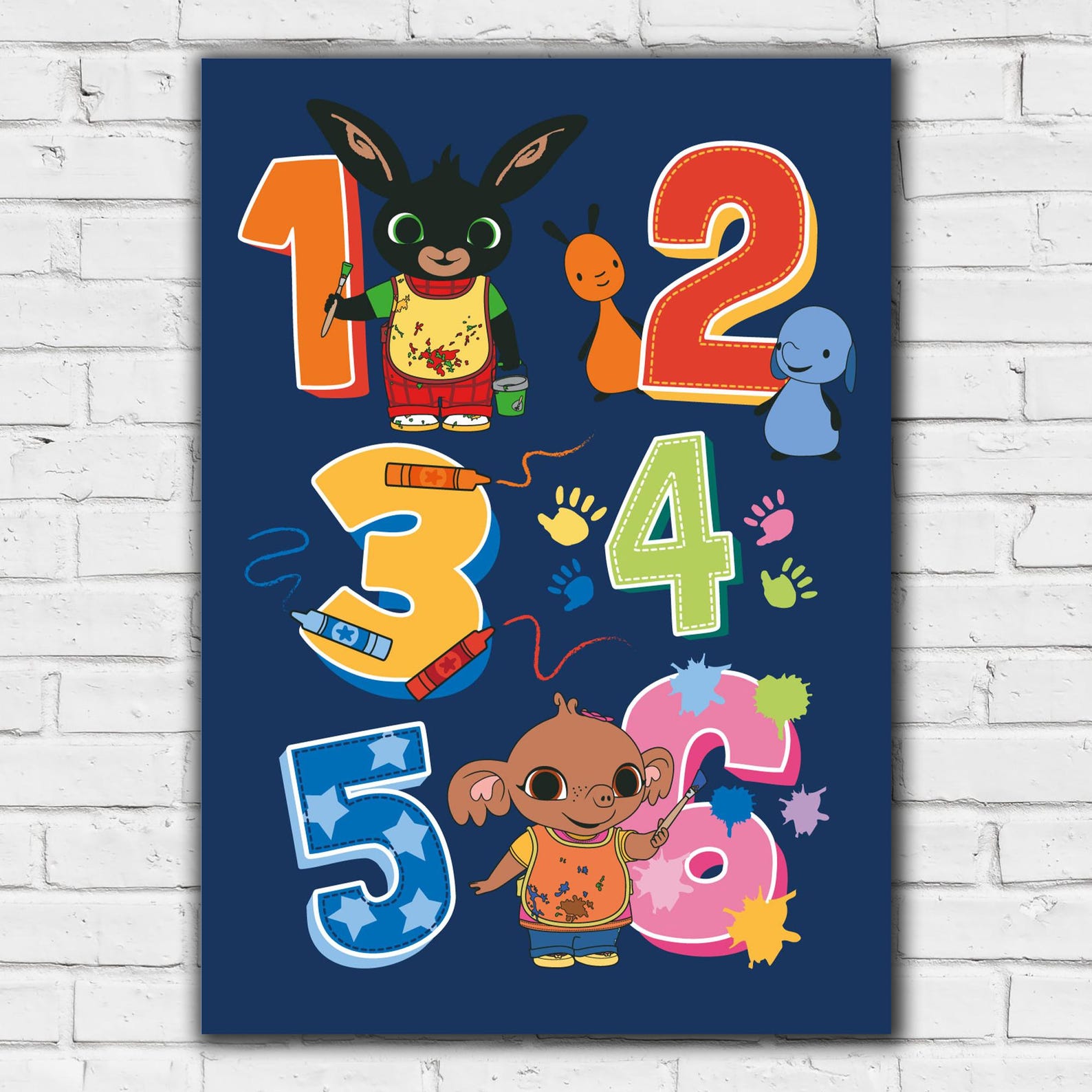 Bing Print - Bing and Friends Numbers Painting Poster Wall Art - Etsy