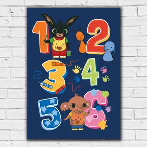 Bing Print - Bing and Friends Numbers Painting Poster Wall Art - Etsy