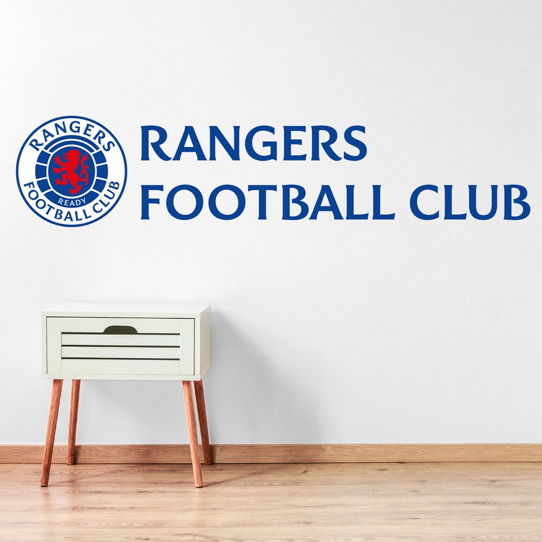 Rangers Football Club Crest and Club Name Wall Sticker Football Art ...