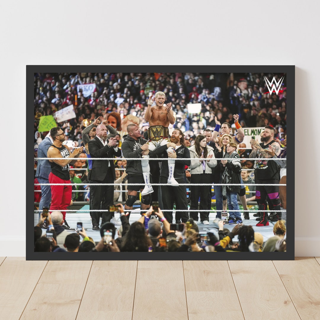 WWE Print - Cody Rhodes Championship Win Wrestlemania Poster Wrestling ...