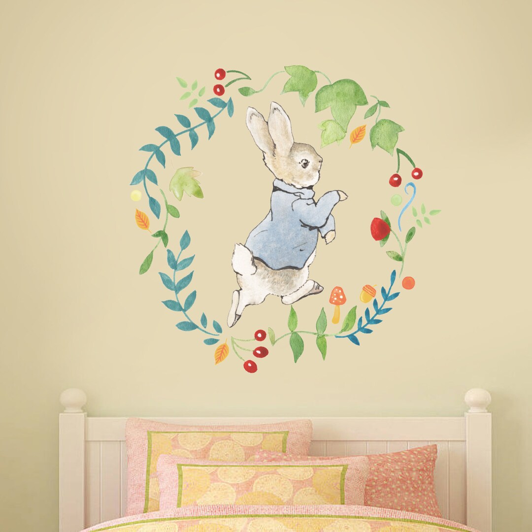 Official Peter Rabbit Wreath Wall Sticker Mural PB004 - Etsy