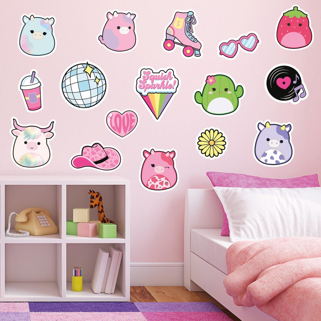 Squishmallows Wall Sticker - Squish Sparkle Decal Set Wall Art - Etsy