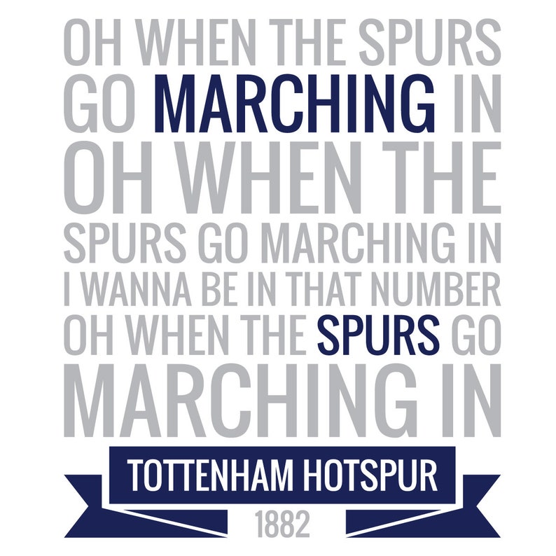 Tottenham Hotspur Football Club 'marching In' Song - Etsy UK