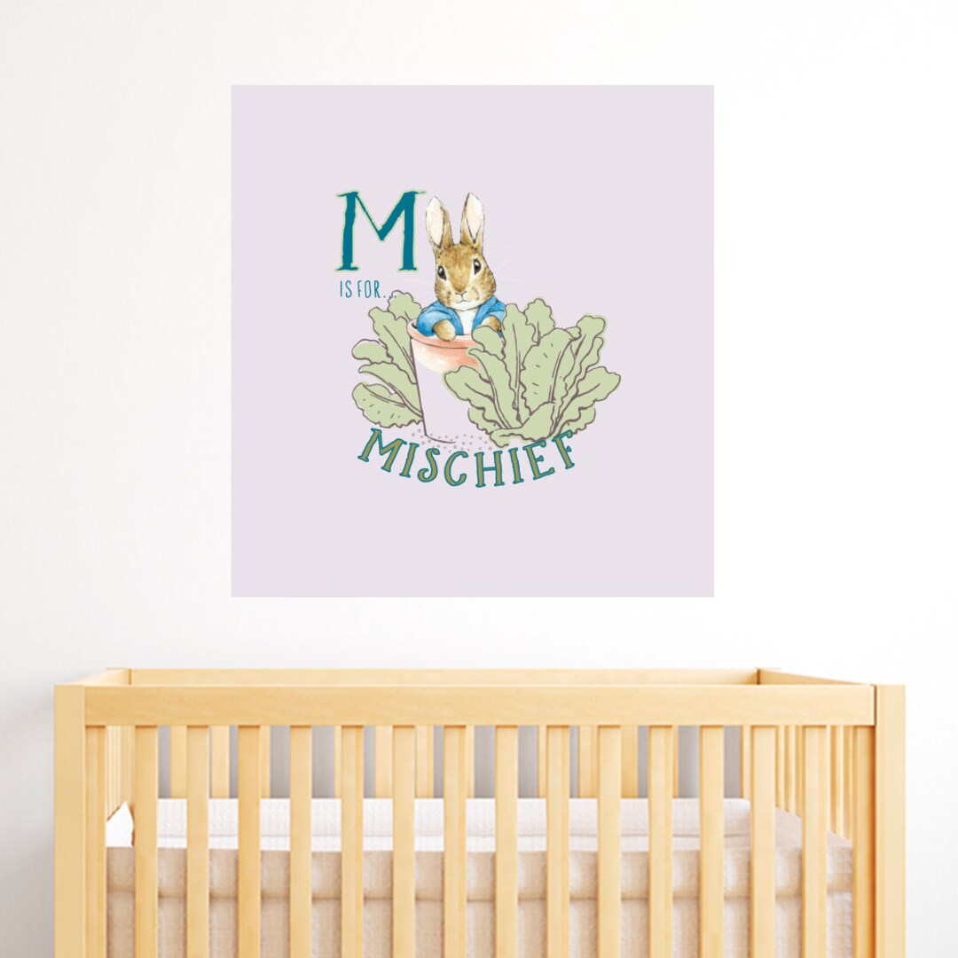 Official Peter Rabbit M is for Mischief Wall Sticker Mural PB011 - Etsy