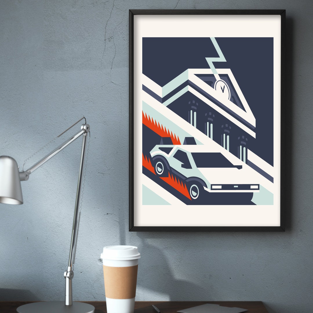 Back to the Future Print - Clock Lightning Poster Art - Etsy