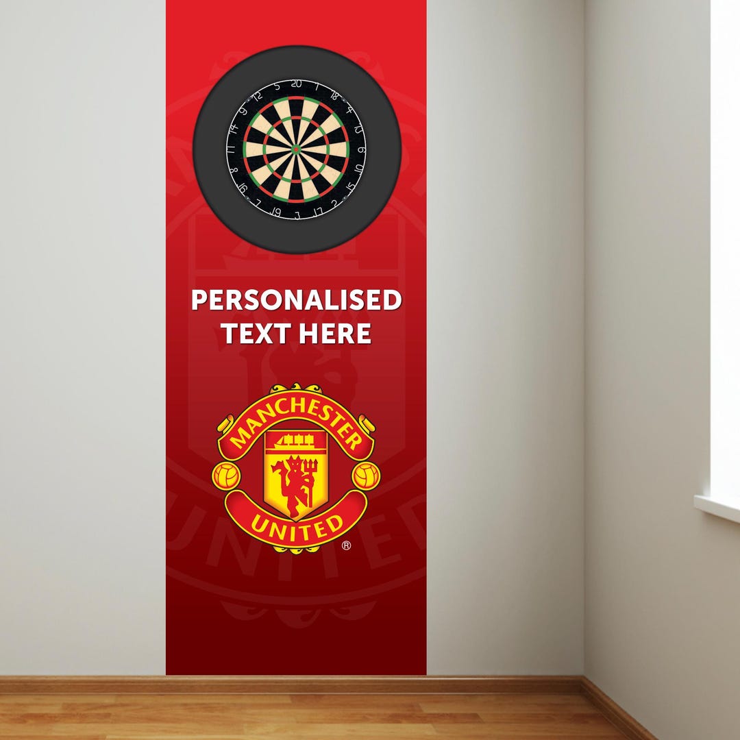 Manchester United FC Wall Sticker - Dart Board Backdrop With ...