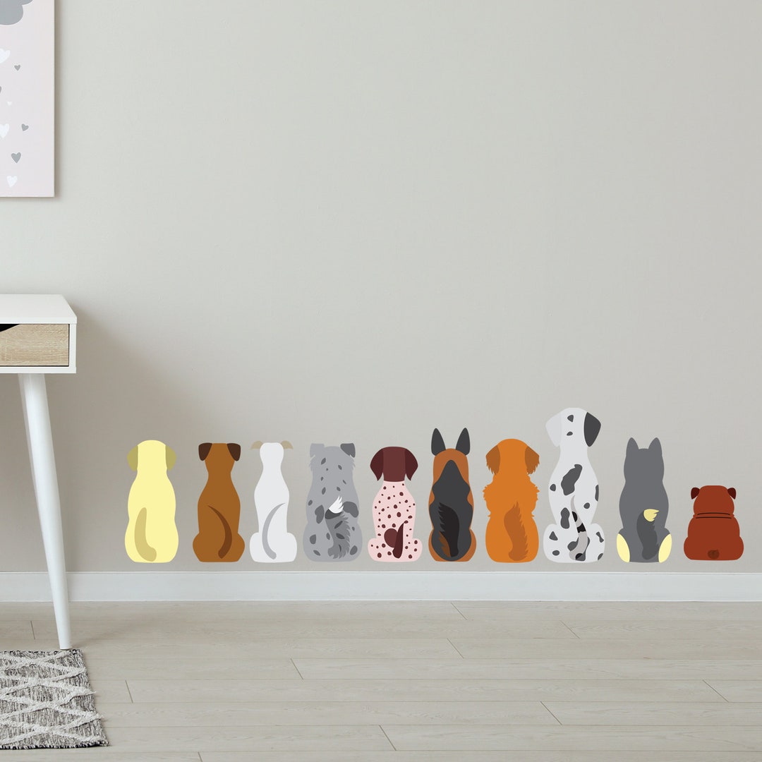 Dog Wall Sticker - Dogs in a Line Decal Set Wall Art - Etsy UK