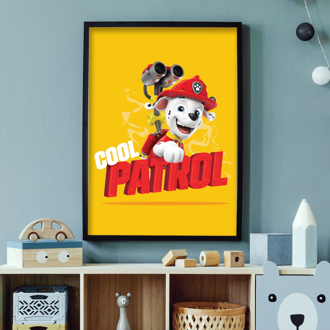 Paw Patrol Print - Marshall Cool Patrol Poster Wall Art - Etsy