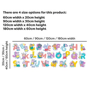 Peppa Pig Wall Sticker - Peppa Pig and Friends Alphabet Set Wall Decal ...