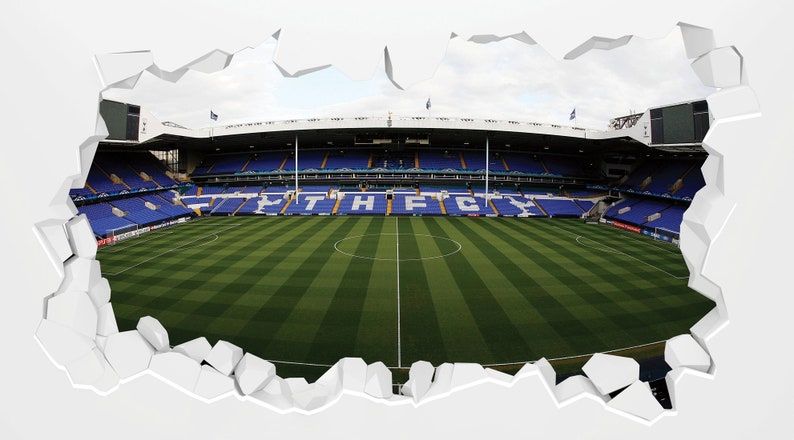 Tottenham Hotspur Football Club - Smashed Stadium Wall Mural - Etsy