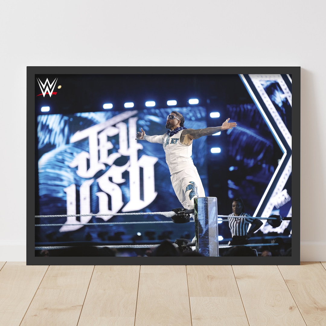 WWE Print - Jey Uso on Ring Ropes Wrestlemania Poster Wrestling Wall ...