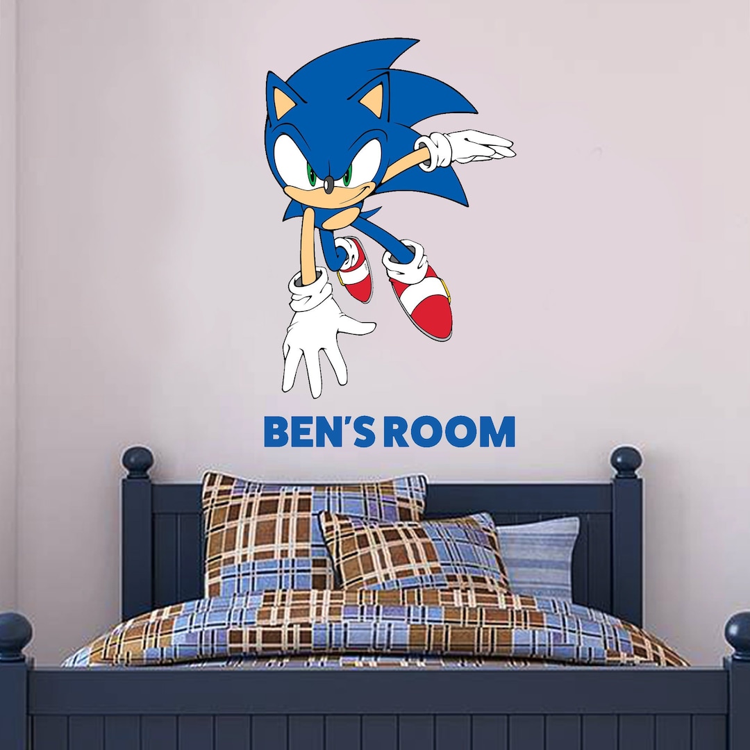 Sonic the Hedgehog Wall Sticker - Sonic Personalised Name Wall Sticker ...