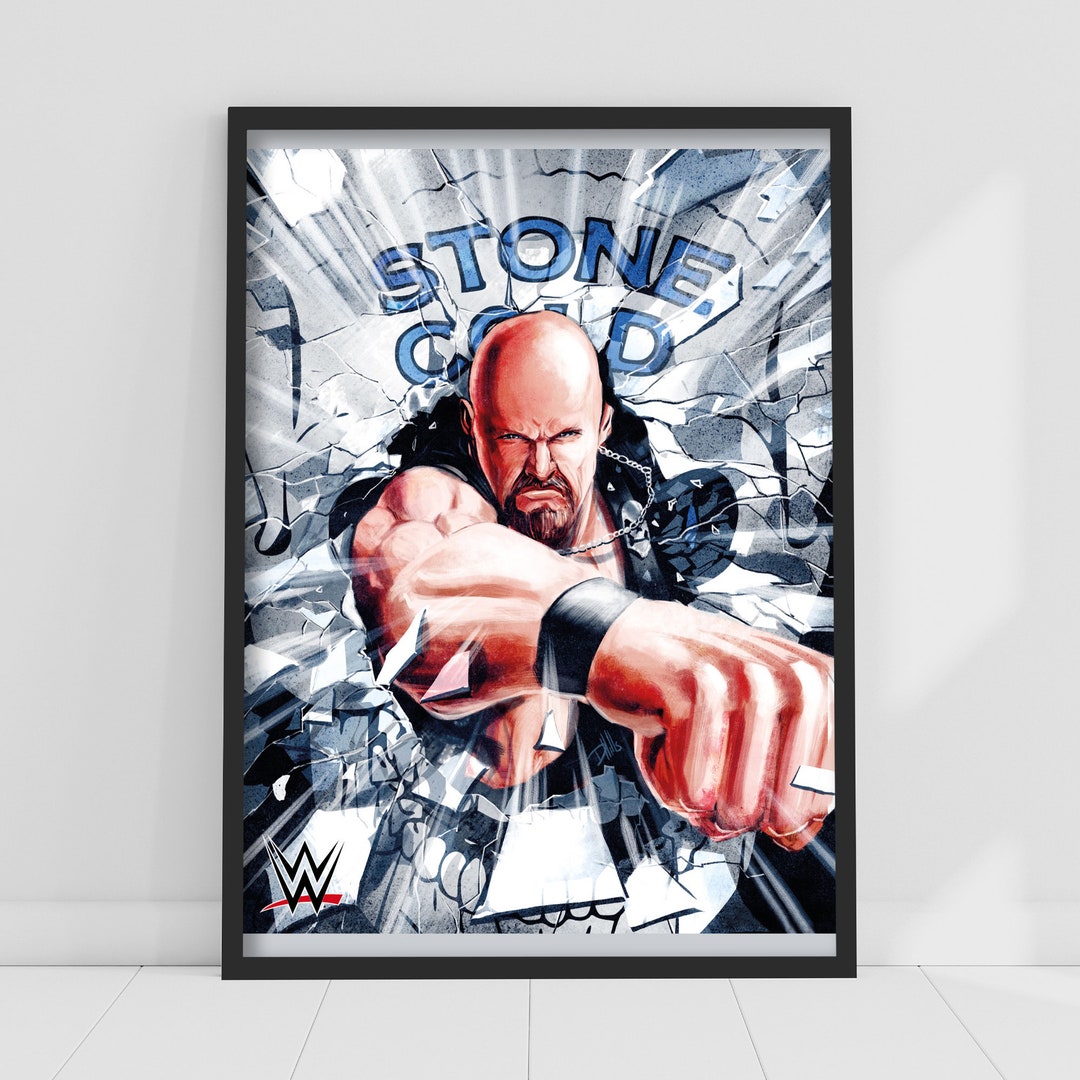 WWE Print - Stone Cold Steve Austin Punch Poster Wrestling Wall Art - Etsy