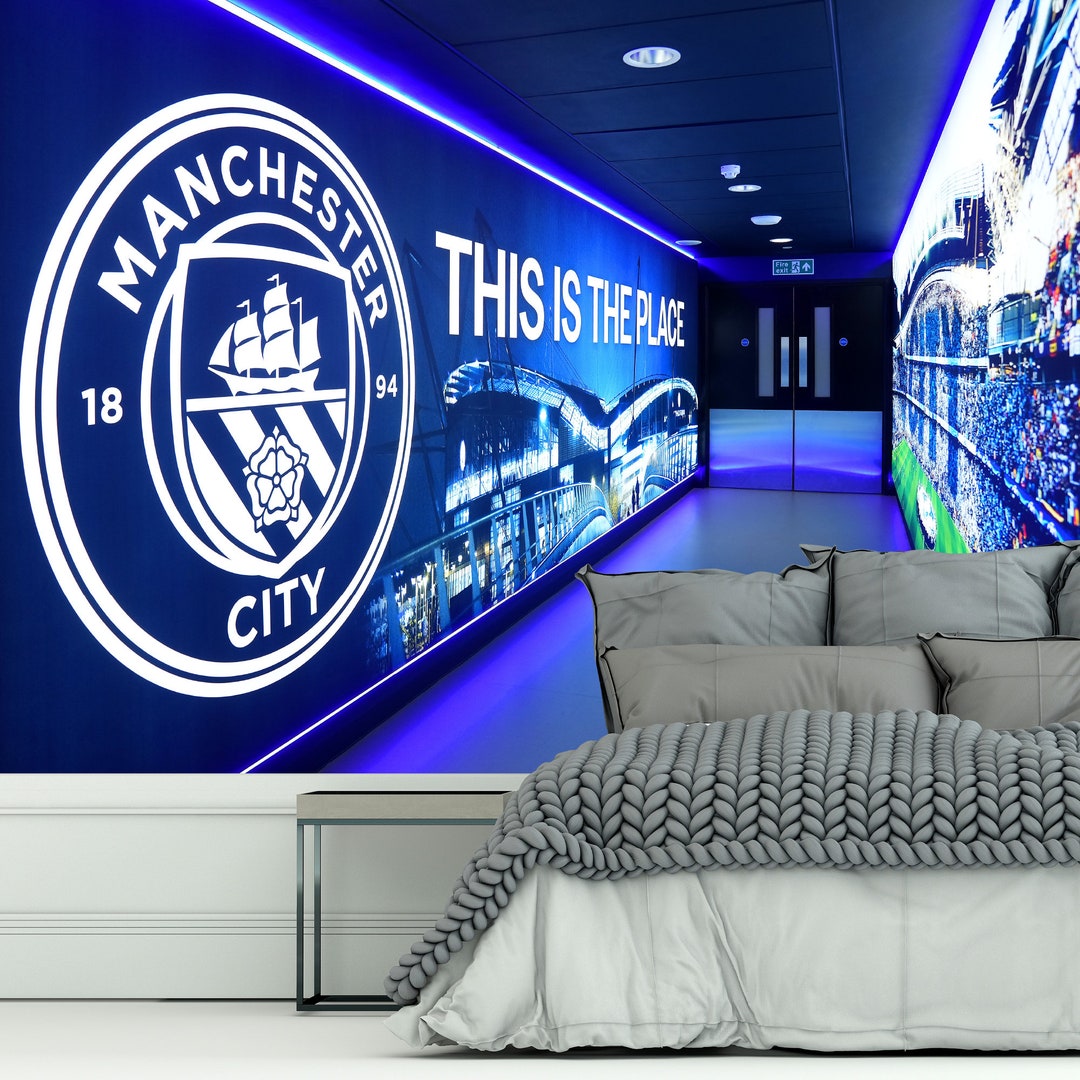 Manchester City Full Wall Mural - Inside Stadium This is the Place Wall ...