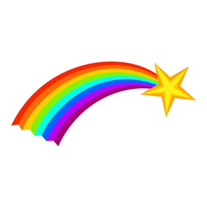 Rainbow Wall Sticker - Rainbow Shooting Star Wall Decal Kids Art - Etsy