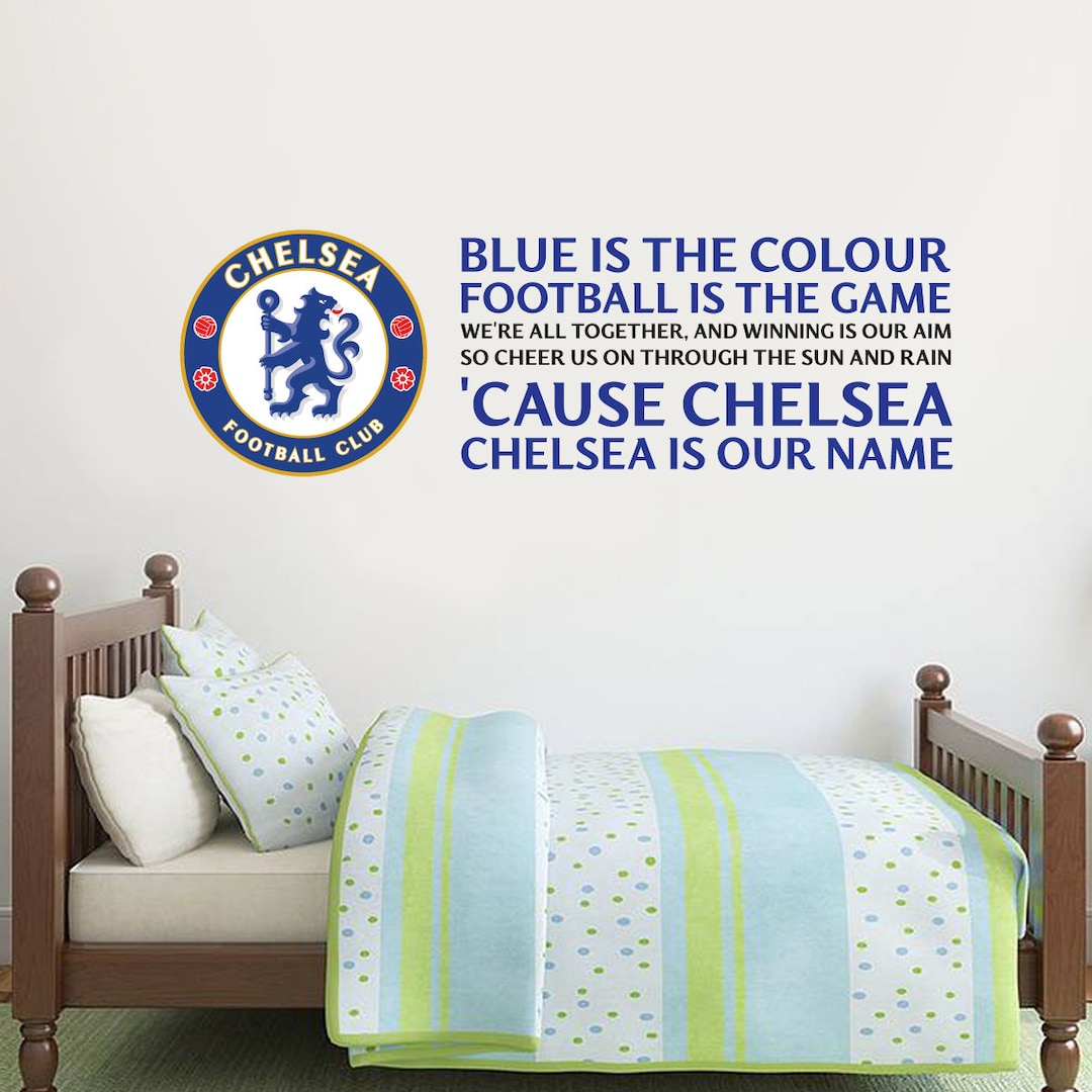 Chelsea Football Club - Crest & 'blue is the Colour' Song Wall Mural - Etsy